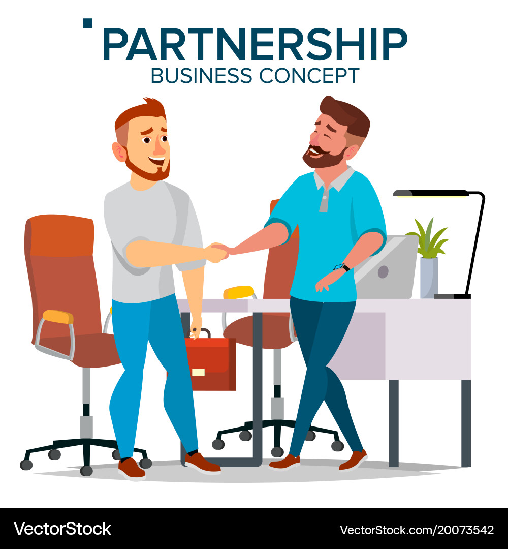 Business partnership concept two business Vector Image