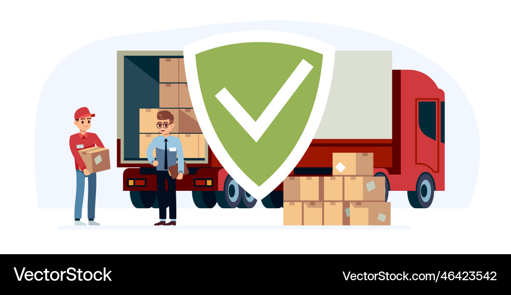 Concept of freight insurance export Royalty Free Vector