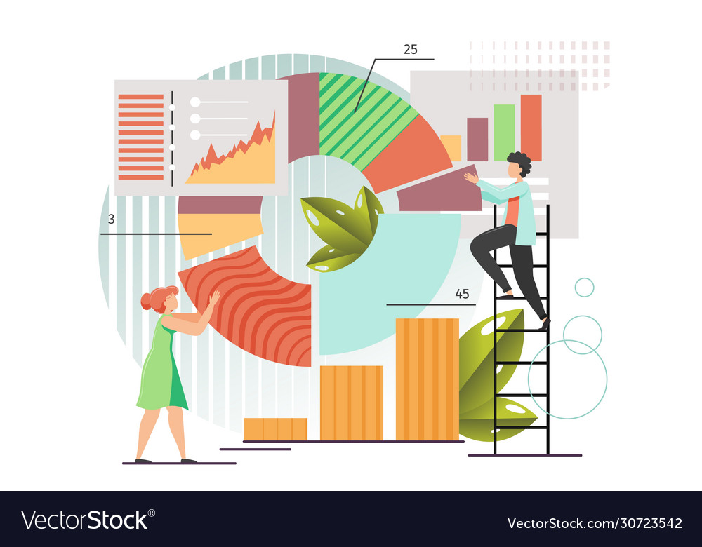 Data collection flat style design Royalty Free Vector Image