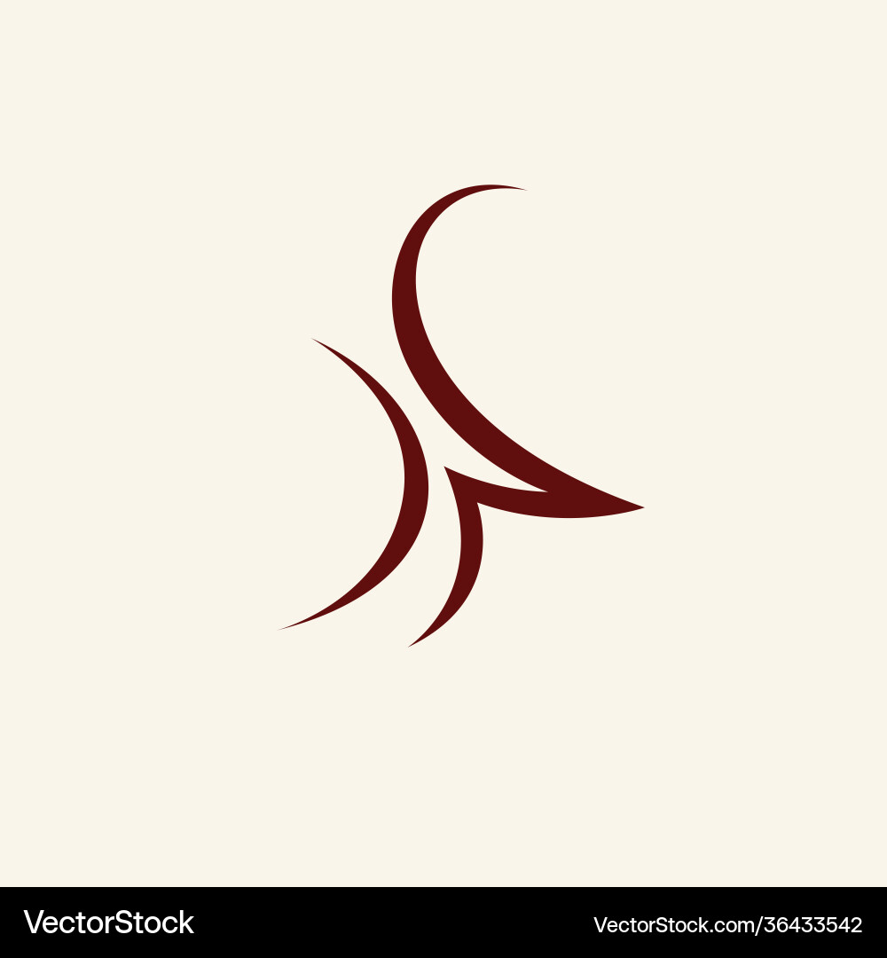 Deer letter r logo symbol Royalty Free Vector Image