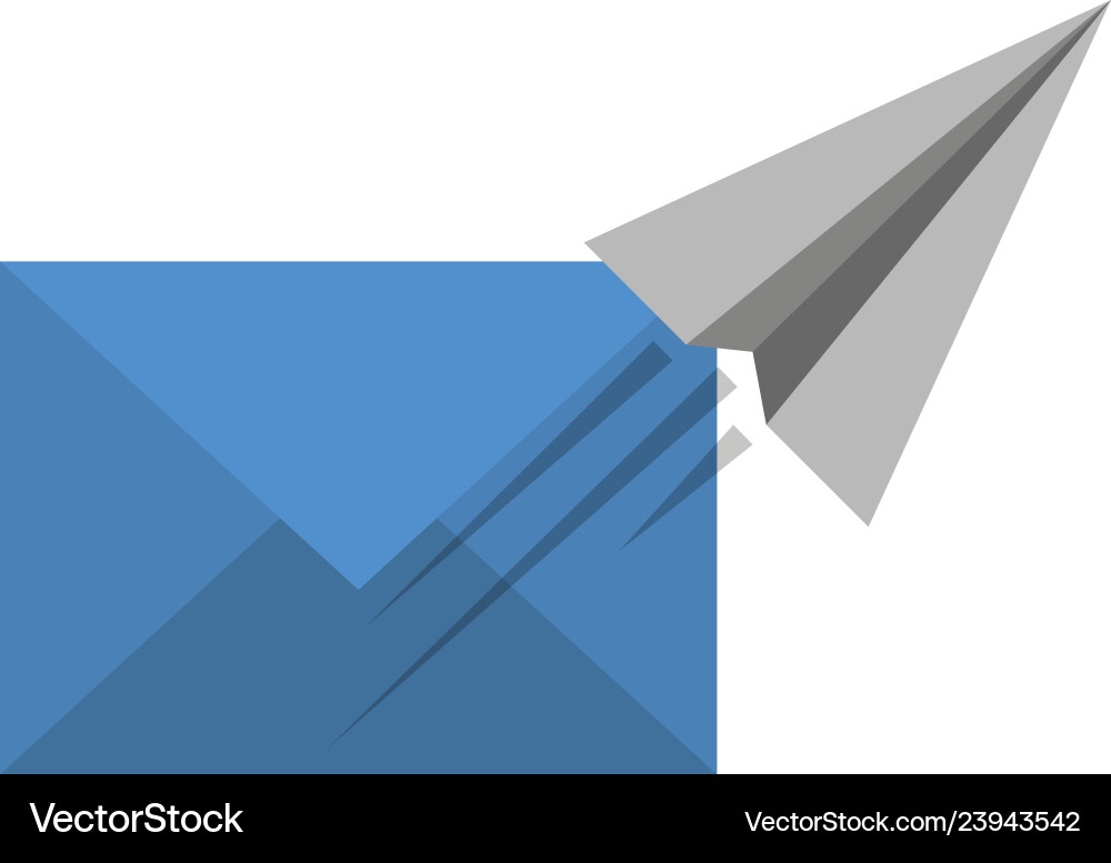 Email and paper plane flying symbol Royalty Free Vector