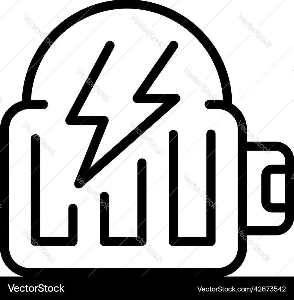 Full battery charge icon outline power Royalty Free Vector