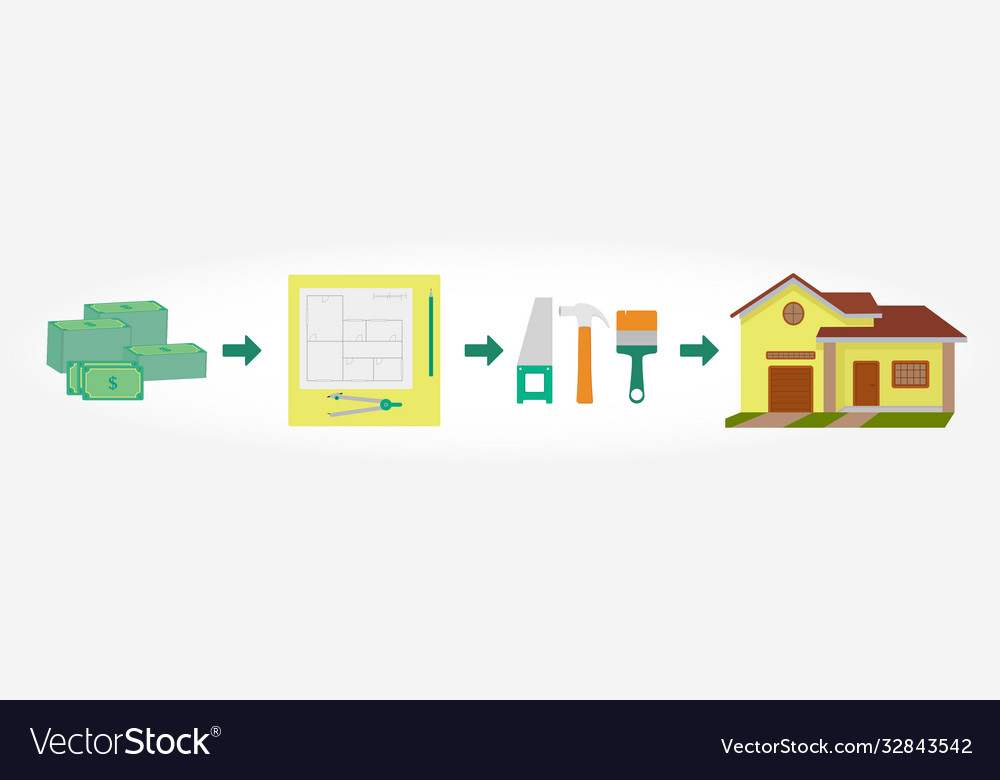 Horizontal schematic design construction Vector Image