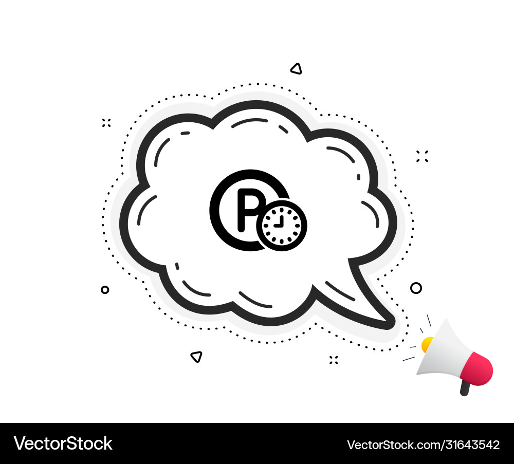 Parking time icon car park clock sign Royalty Free Vector