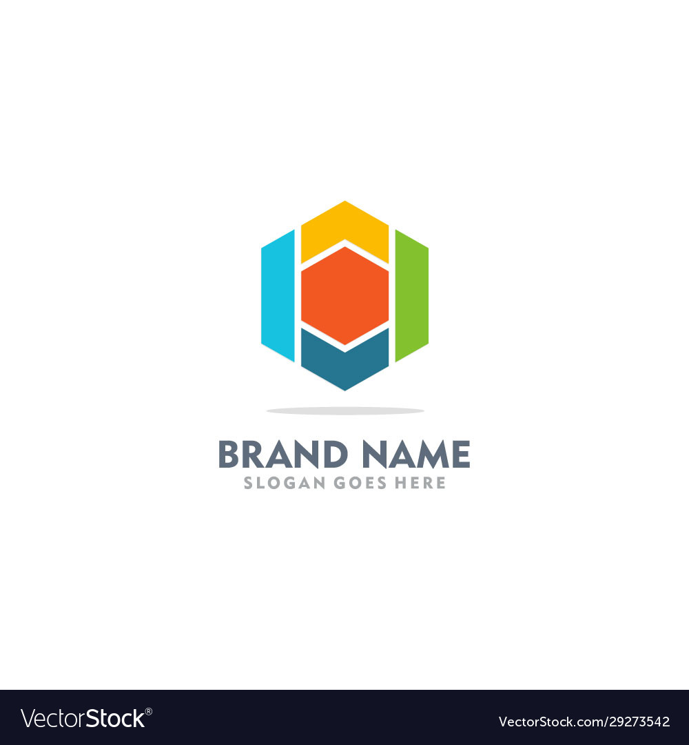 Polygon shape colorful logo Royalty Free Vector Image