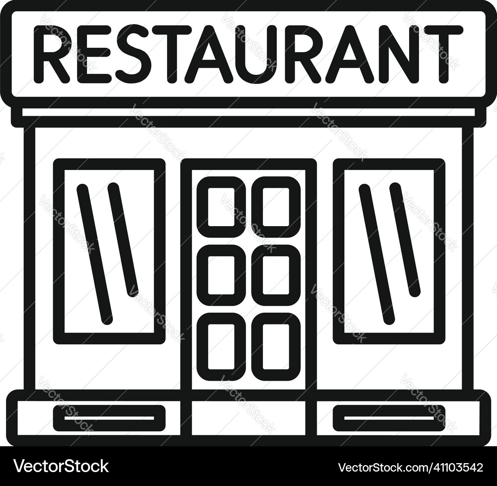 Restaurant icon outline food cafe Royalty Free Vector Image