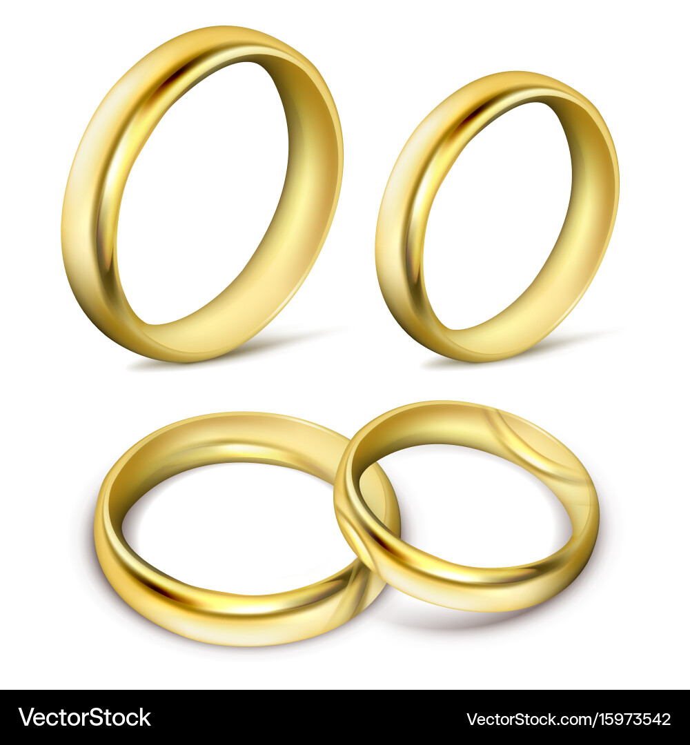 Set of realistic gold Royalty Free Vector Image