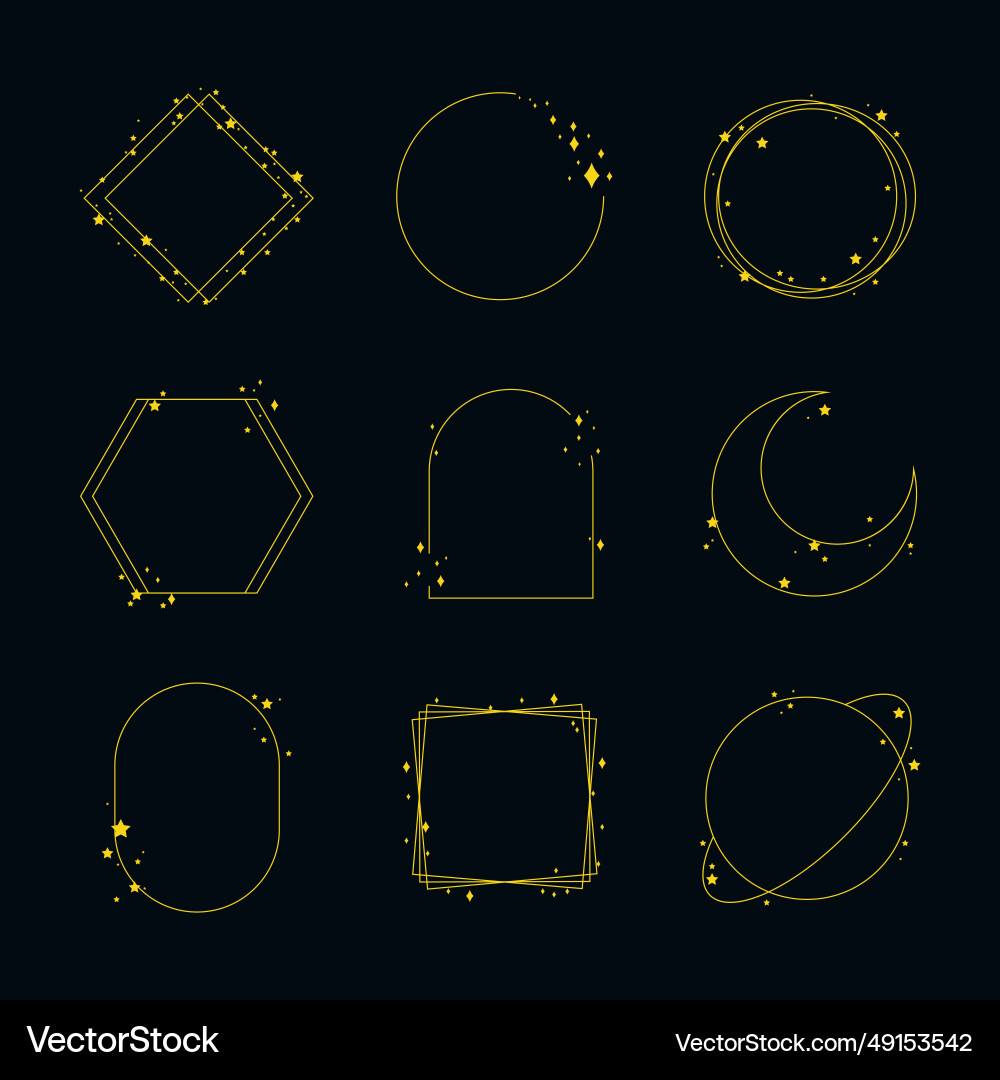 Sparkle star abstract shapes frame for decoration Vector Image