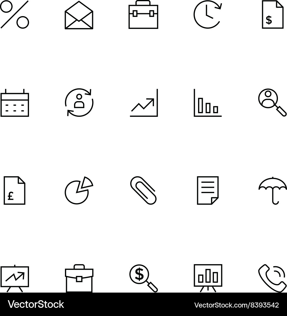 Trade outline icons 1 Royalty Free Vector Image