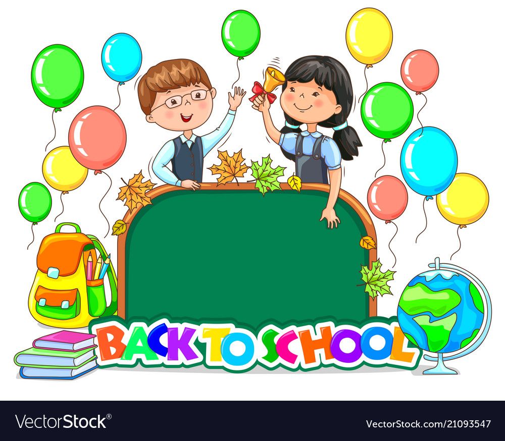 Back to school bright sign board blank Royalty Free Vector
