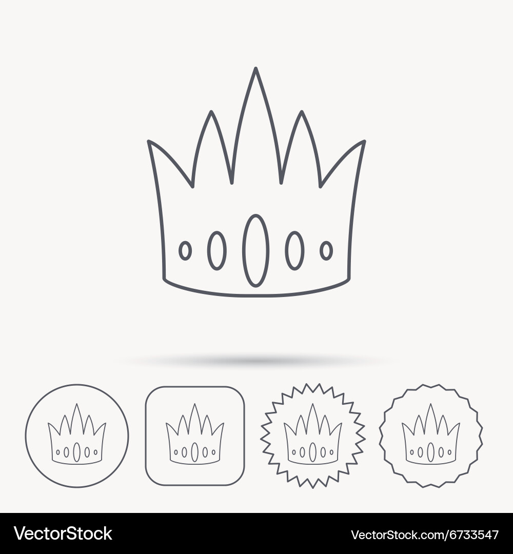 Crown icon royal king hat sign Royalty Free Vector Image