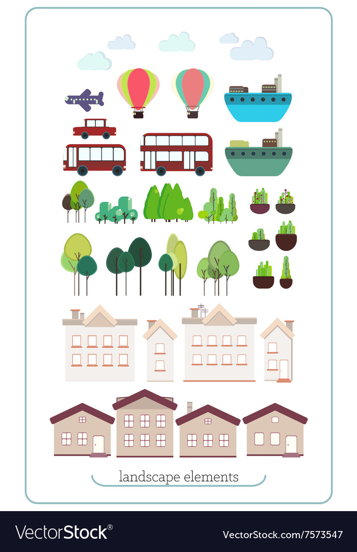 Flat design nature landscape Royalty Free Vector Image