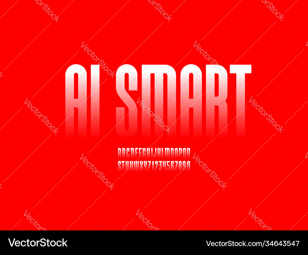 High white font condensed bold tall alphabet Vector Image