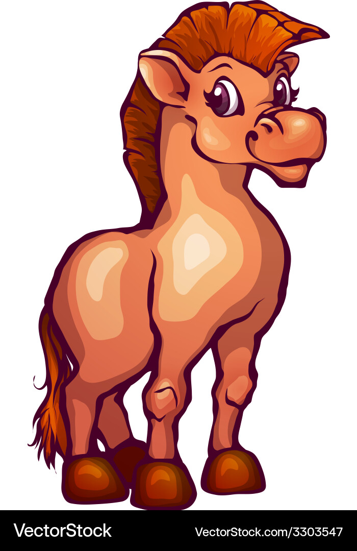 Horse in cartoon style Royalty Free Vector Image