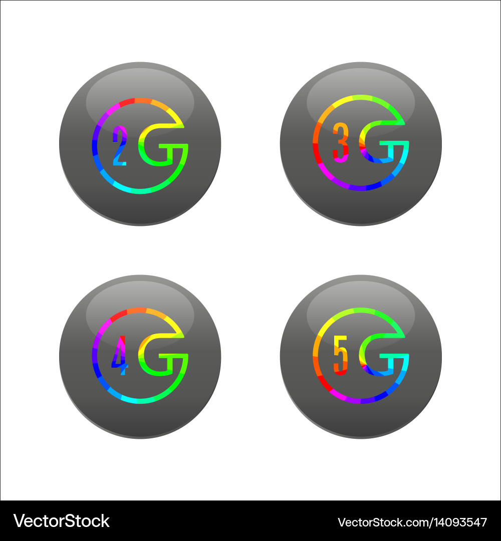 Icons of generations mobile communication Vector Image