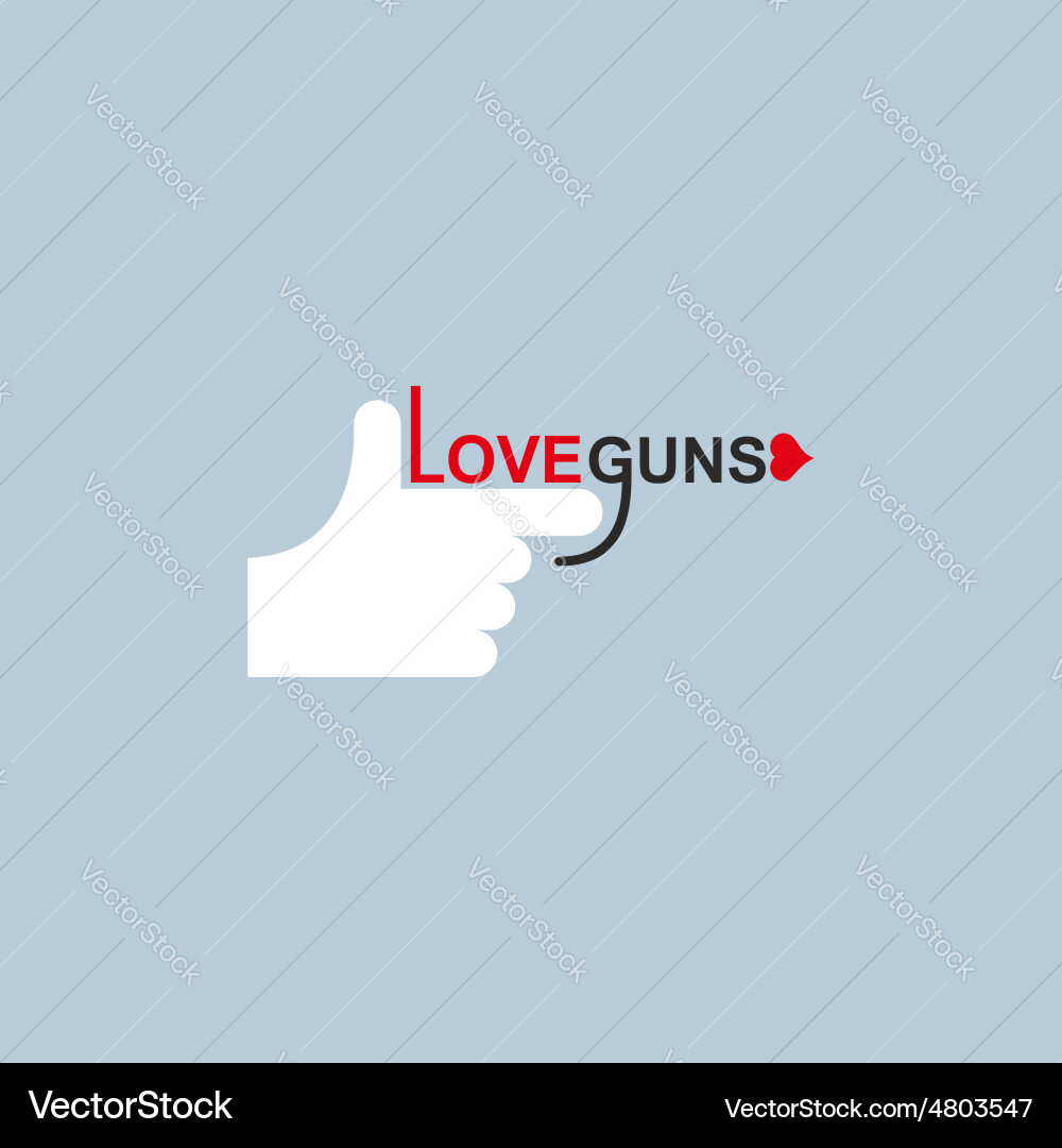 Love gun logo hand and arms Royalty Free Vector Image