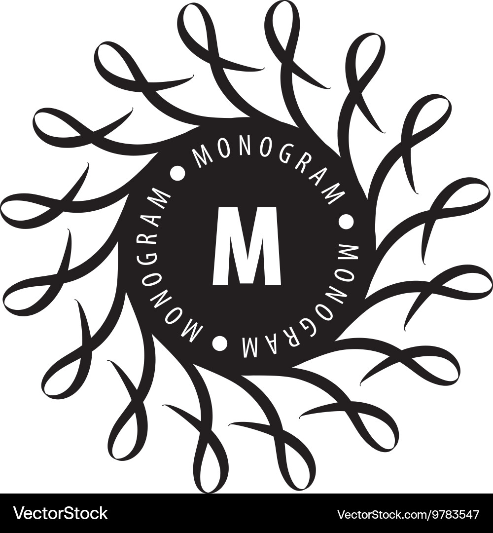 Monogram in frame Royalty Free Vector Image - VectorStock