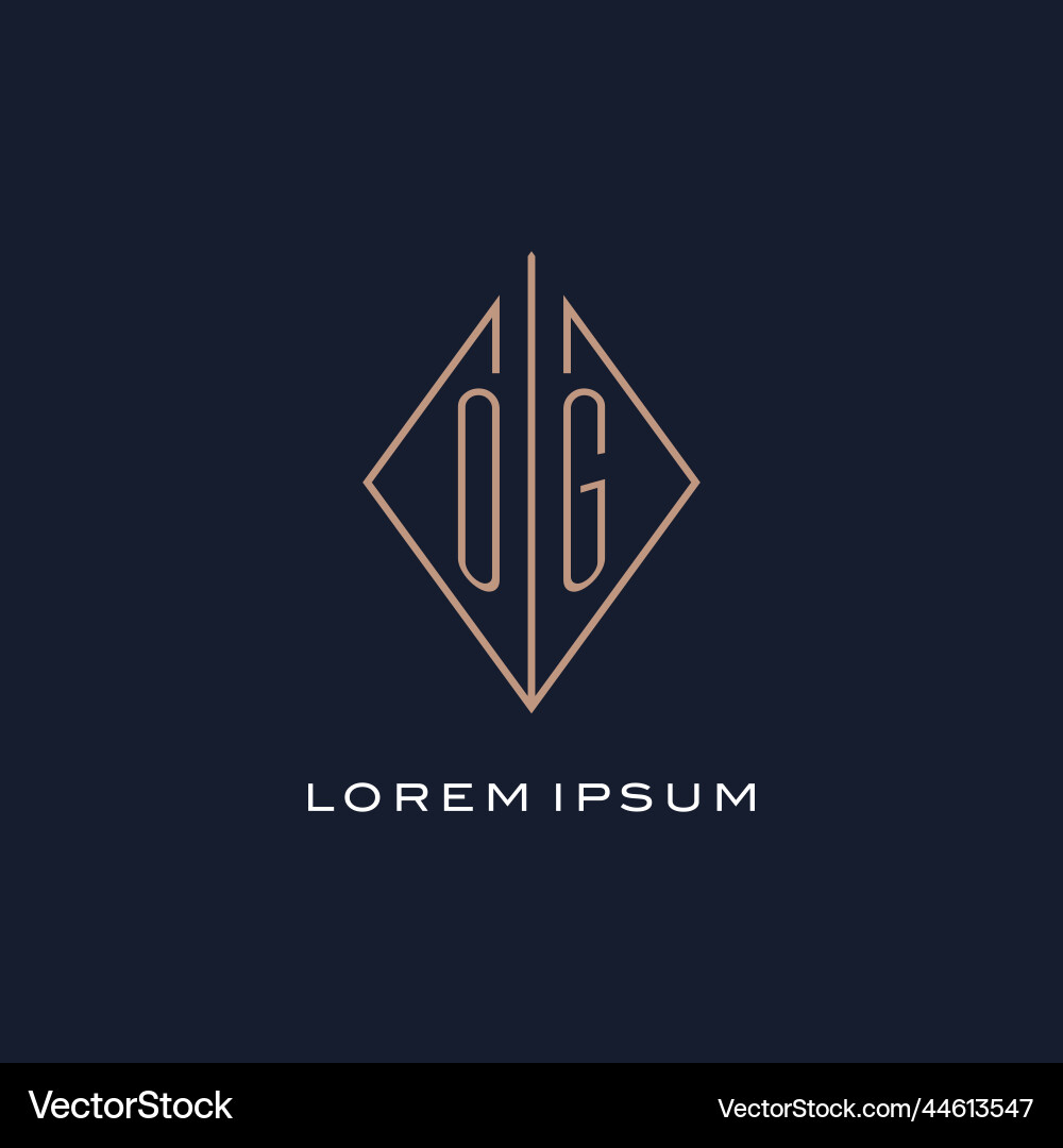 Monogram og logo with diamond rhombus style Vector Image
