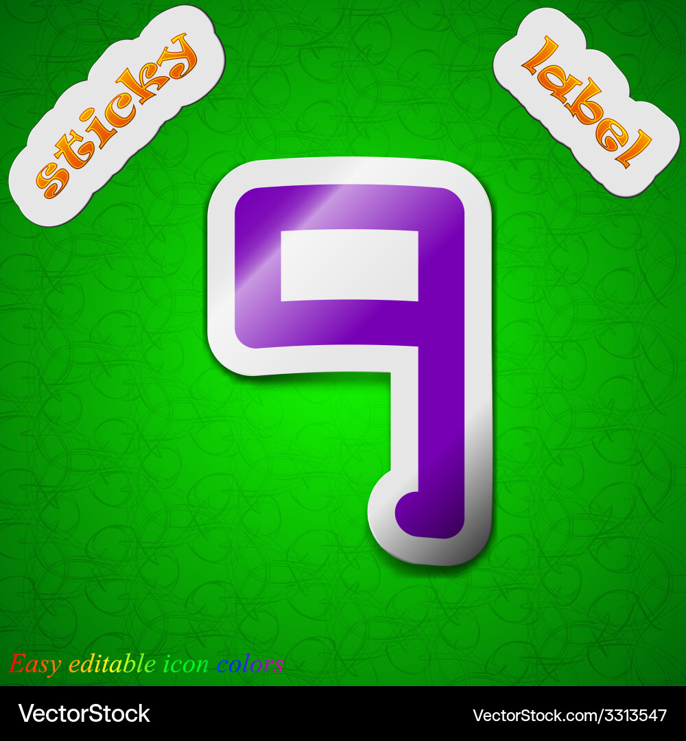 Number nine icon sign symbol chic colored sticky Vector Image