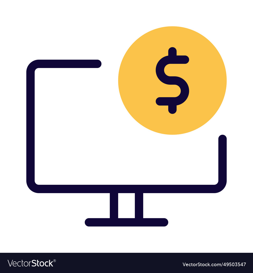 Payment processing software installed Royalty Free Vector