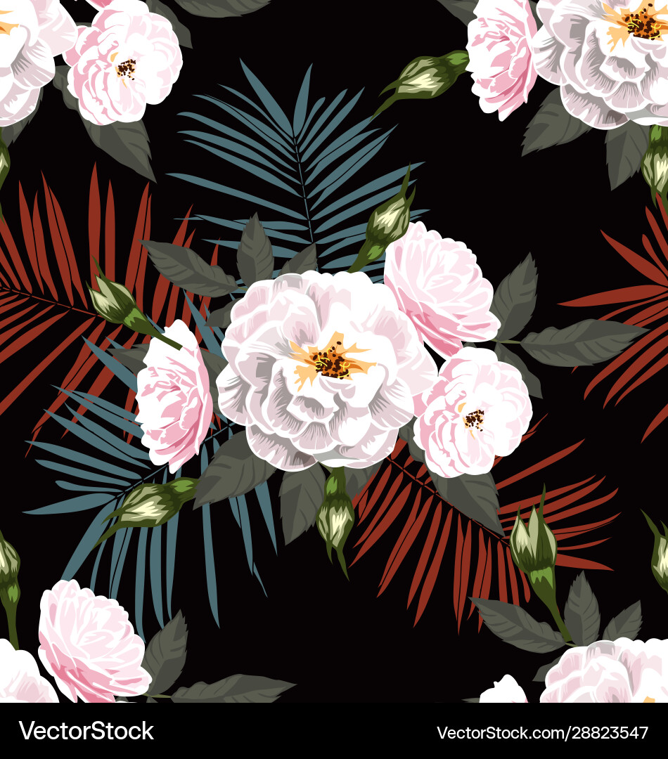 Rose seamless pattern Royalty Free Vector Image