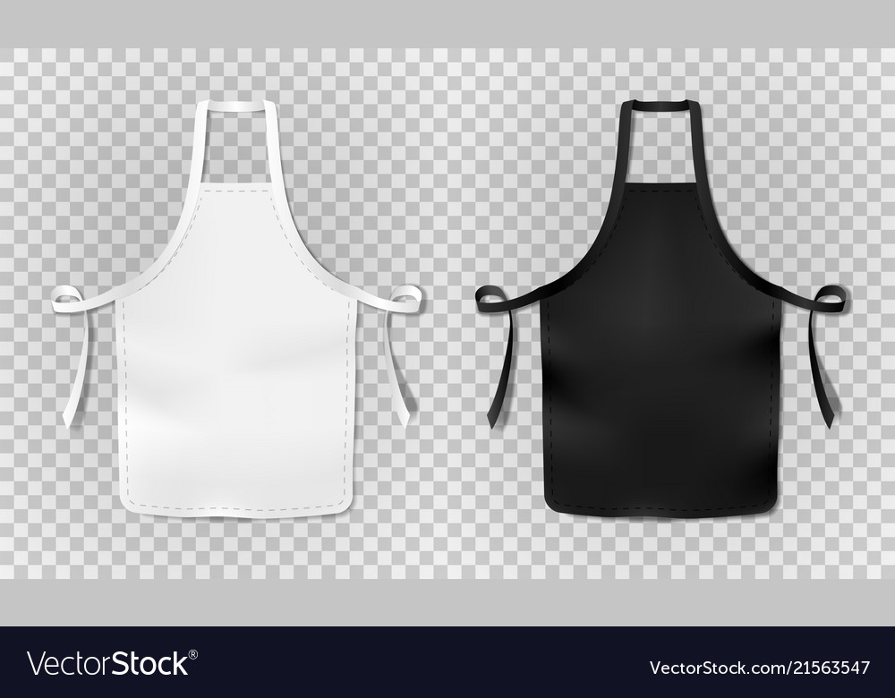 White and black kitchen chef apron isolated Vector Image