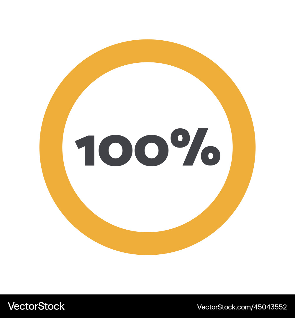 100 percent chart percentage infographics Vector Image