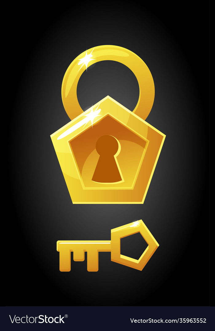 A pentagonal shape lock key Royalty Free Vector Image