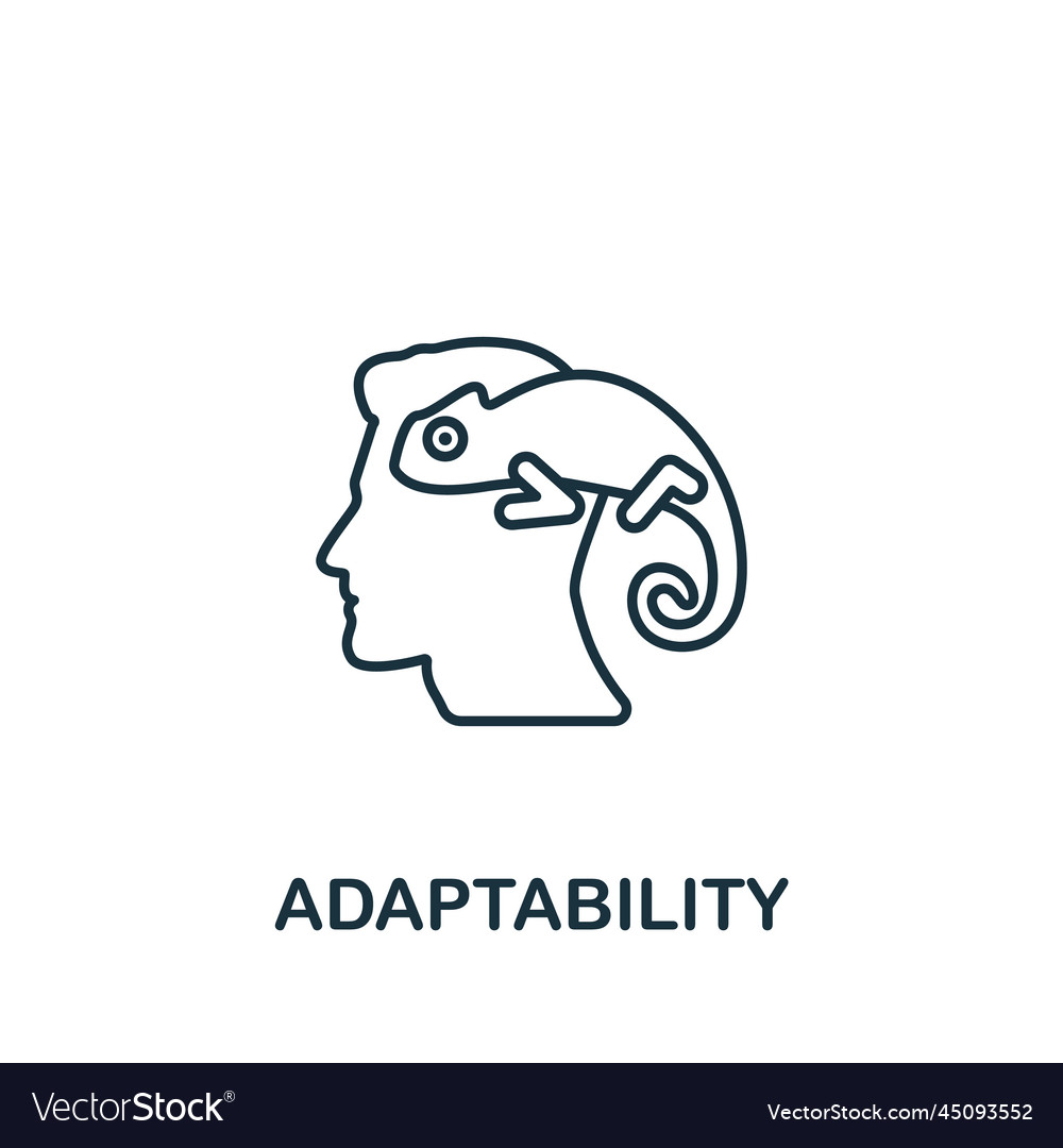 Adaptability icon monochrome simple life skills Vector Image Adaptability icon monochrome simple life skills Vector Image