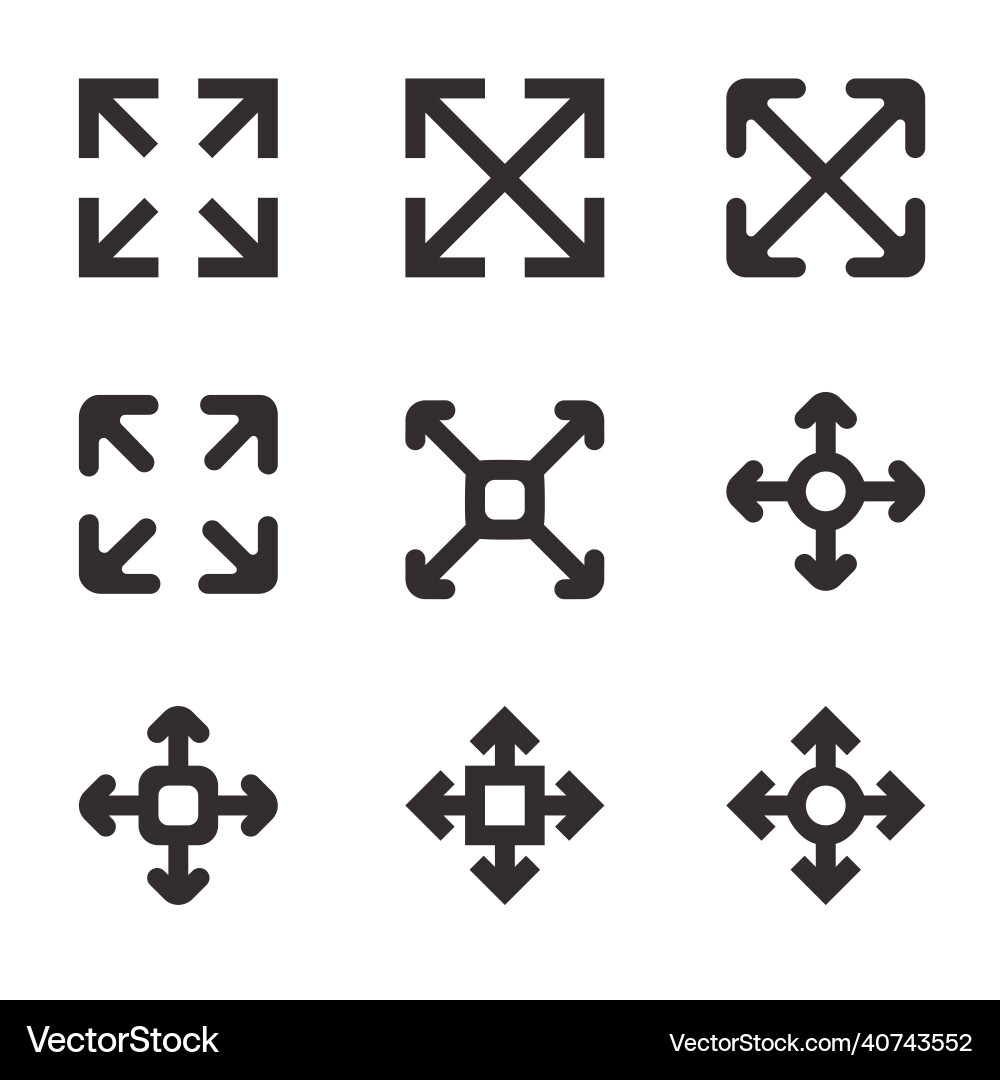 Arrows of four directions Royalty Free Vector Image