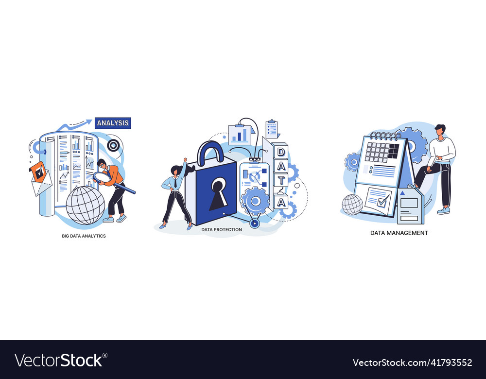 Big data analytics platform management Royalty Free Vector