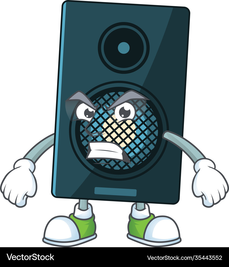 Cartoon drawing sound system showing angry face Vector Image
