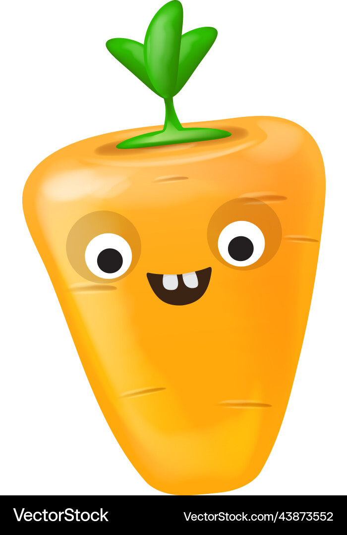 Cute smiling carrot isolated on white background Vector Image