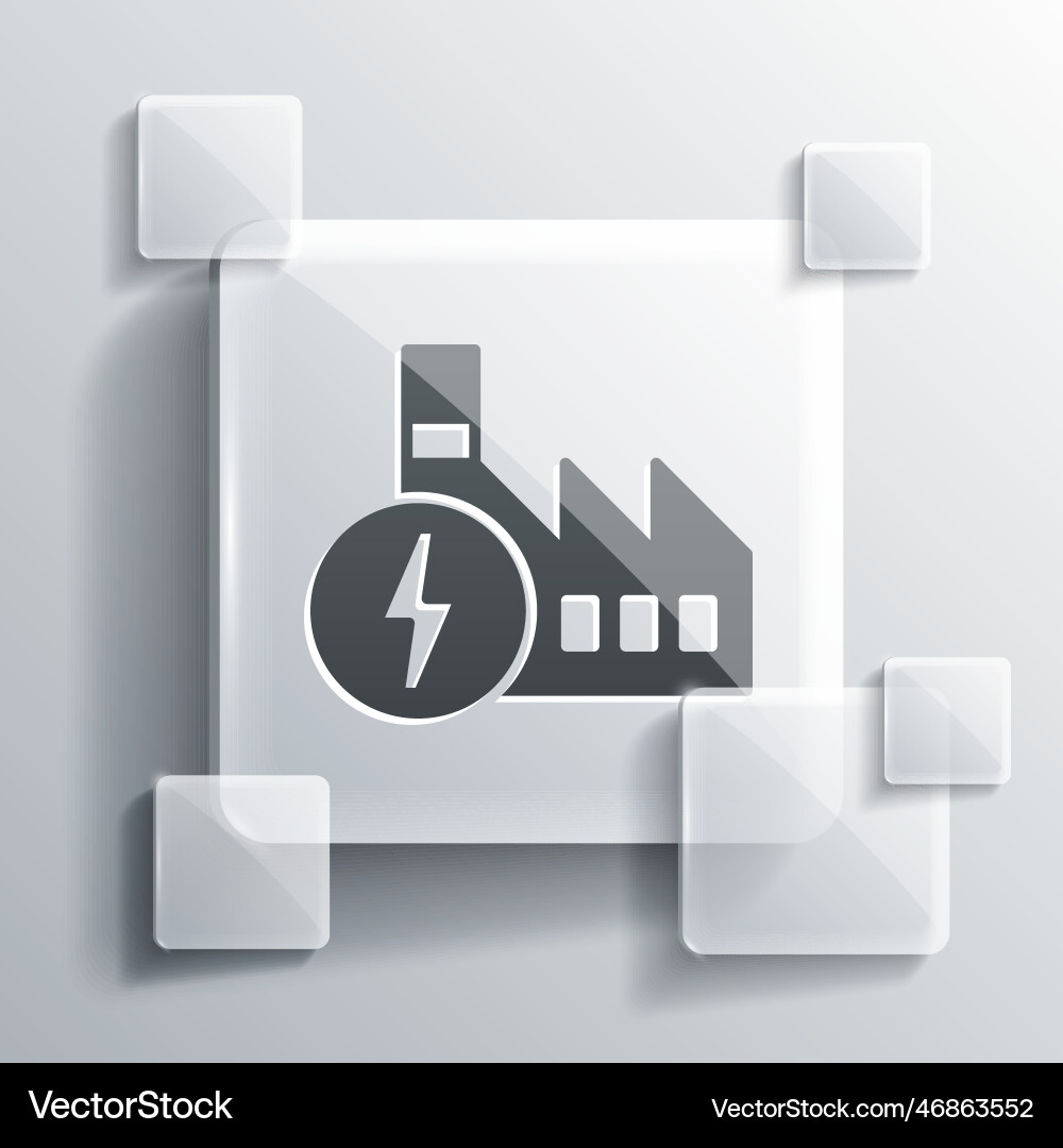 Grey nuclear power plant icon isolated on Vector Image