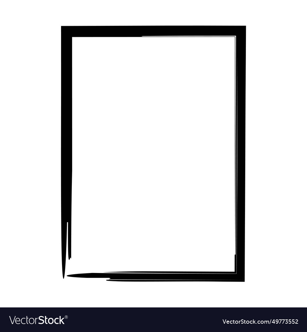Grunge frame shape icon vertical rectangle Vector Image