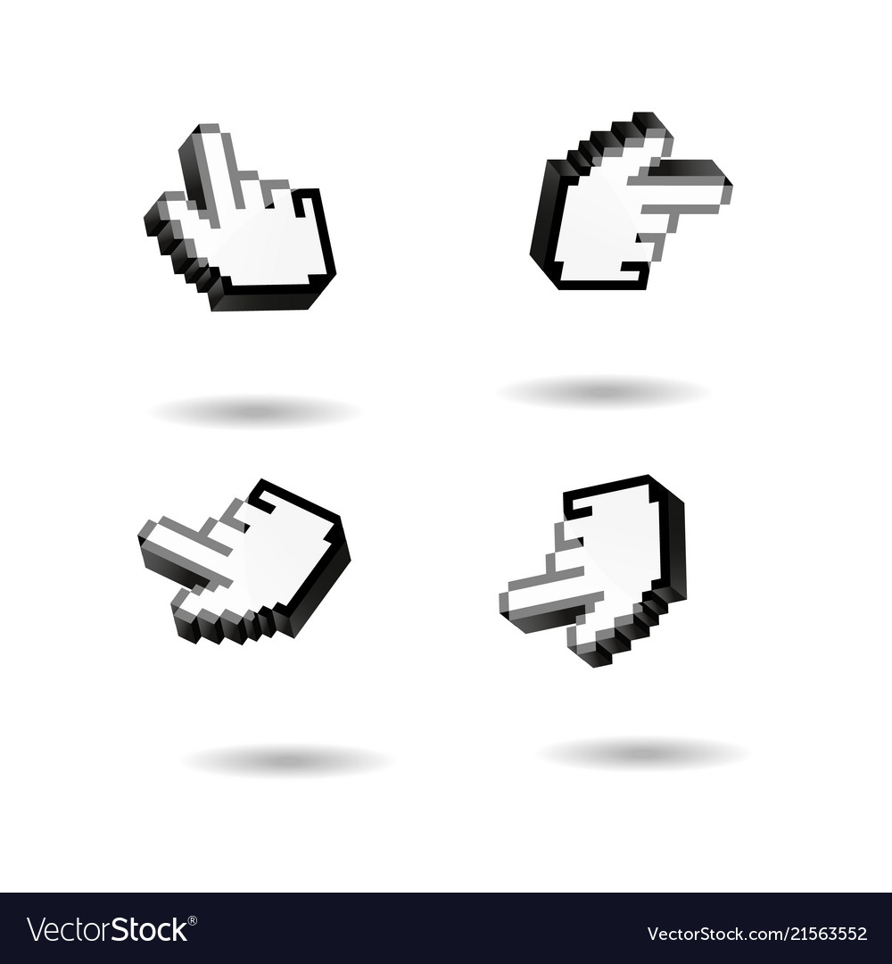 Hand pointer cursor set Royalty Free Vector Image