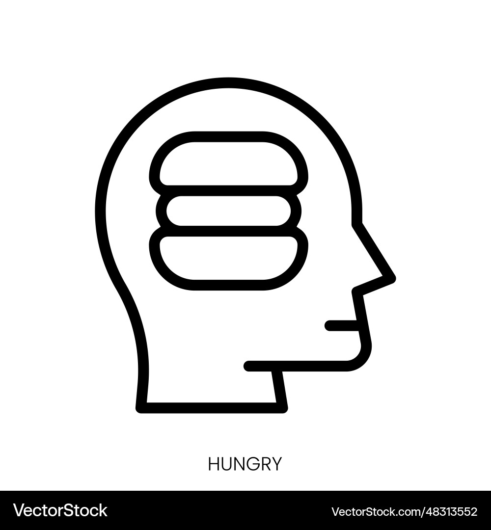 Hungry icon line art style design isolated Vector Image