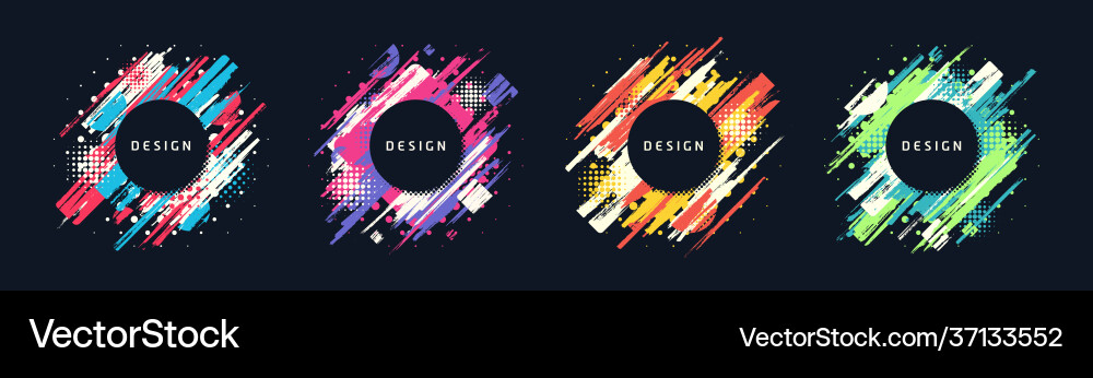 Paint brush promotion template designs colorful Vector Image