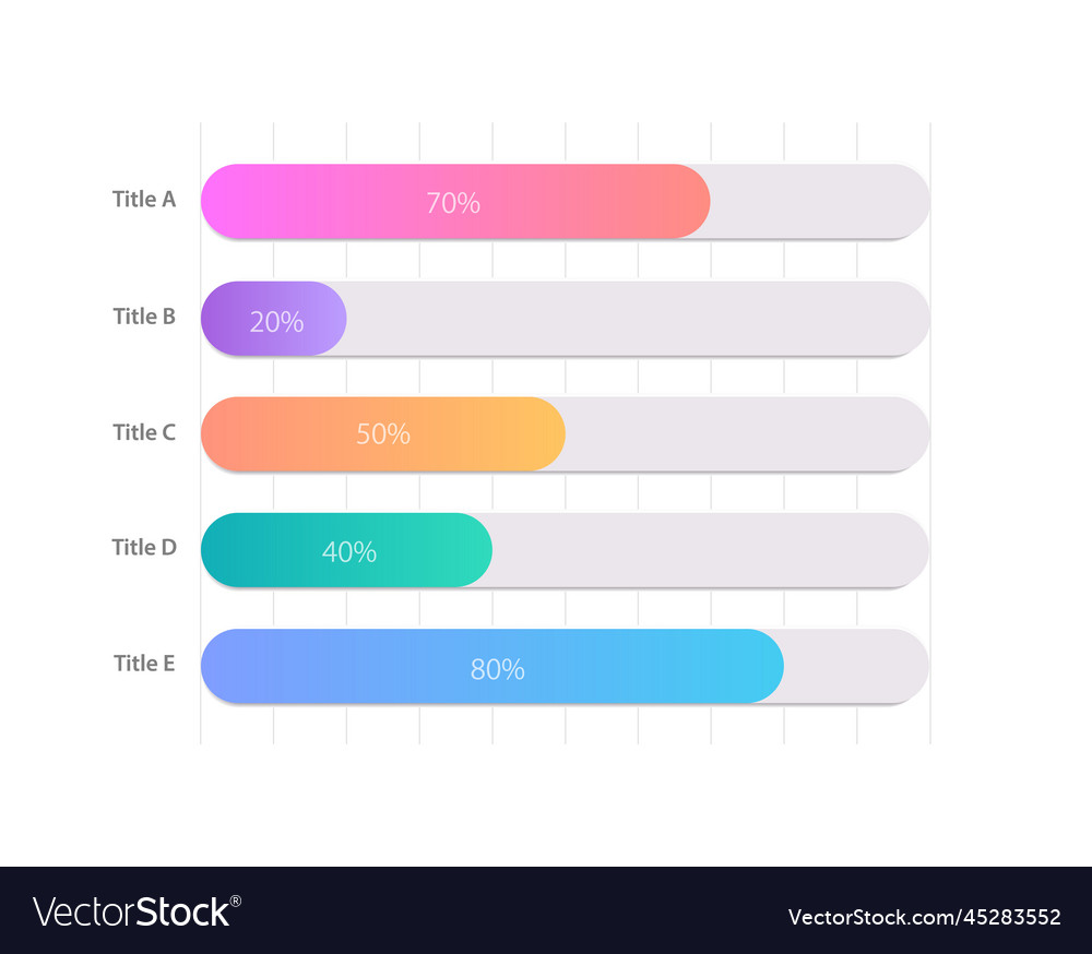 Rectangular percentage infographic chart design Vector Image