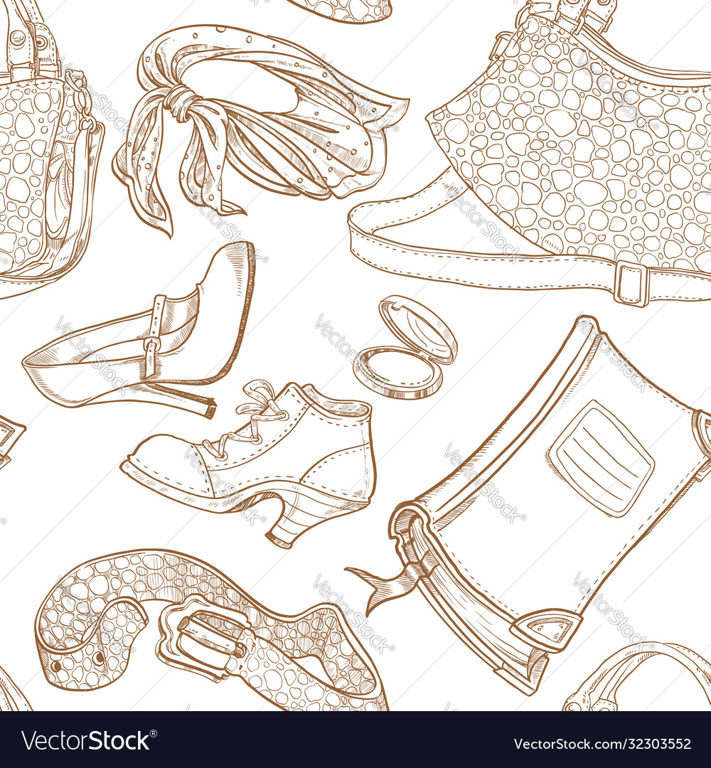 Seamless pattern female features Royalty Free Vector Image