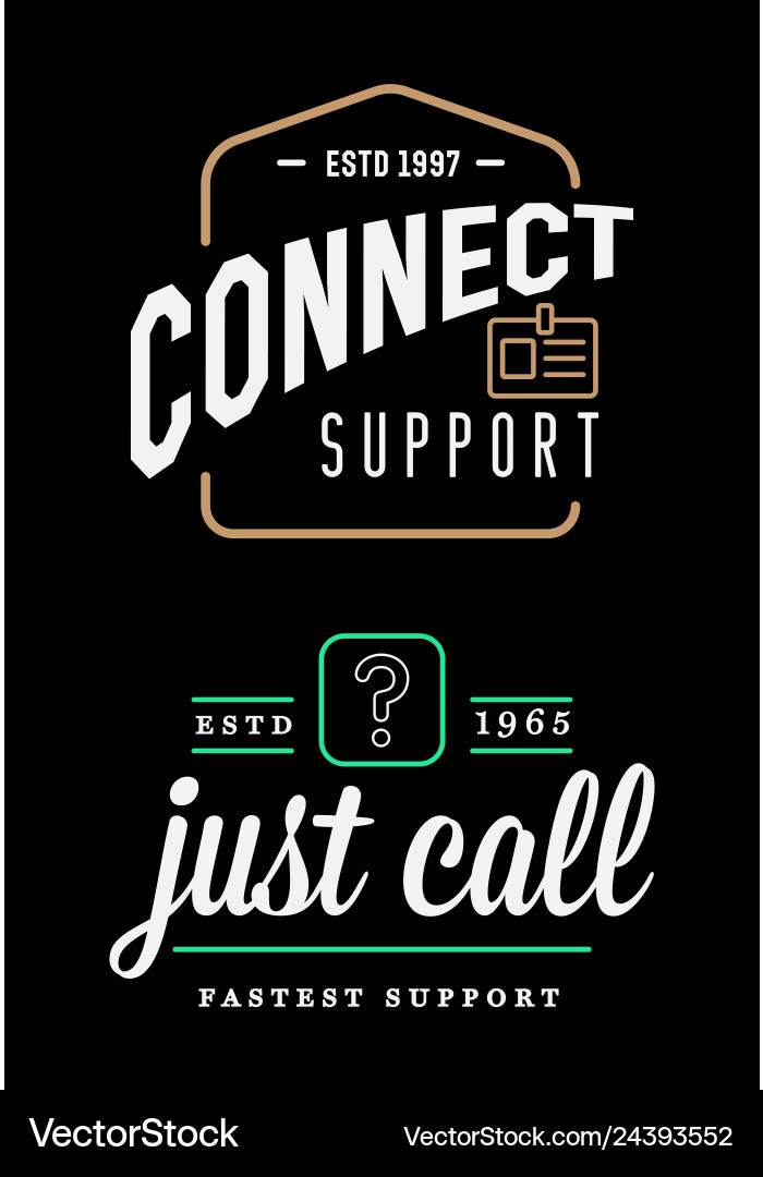 Set of support contact center service elements Vector Image