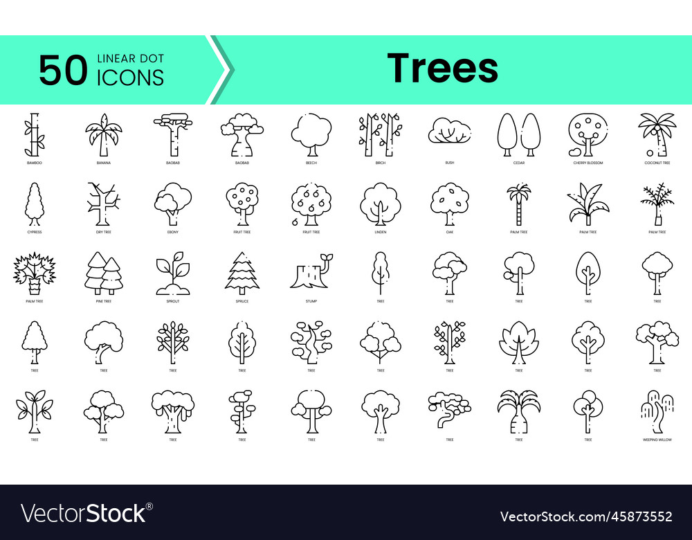 Set of trees icons line art style bundle Vector Image