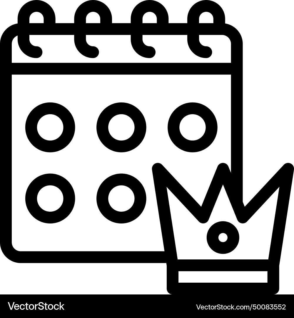 Vip event planning icon with black outline Vector Image