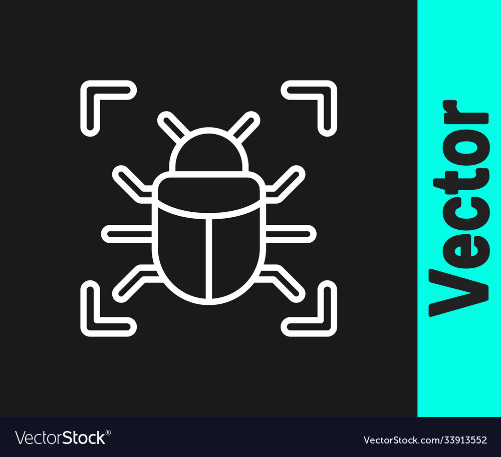 White line system bug concept icon isolated Vector Image