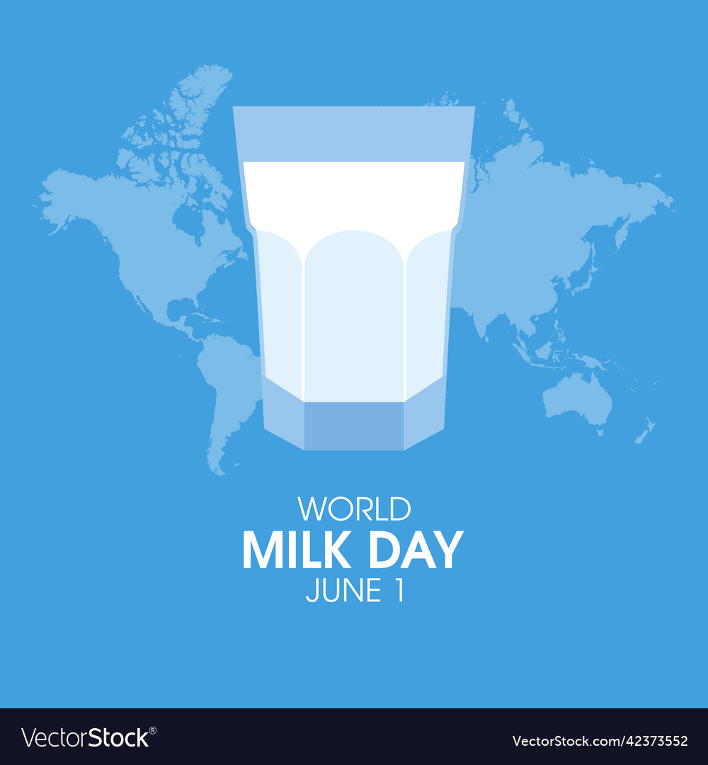 World milk day poster with glass of icon Vector Image