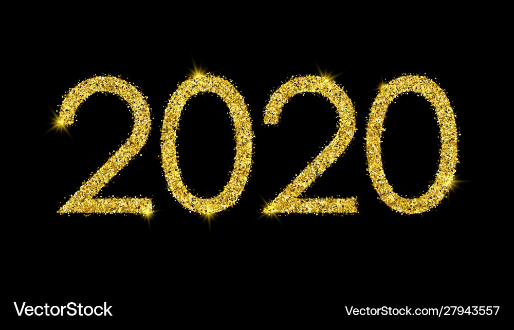 2020 happy new year logo text design Royalty Free Vector