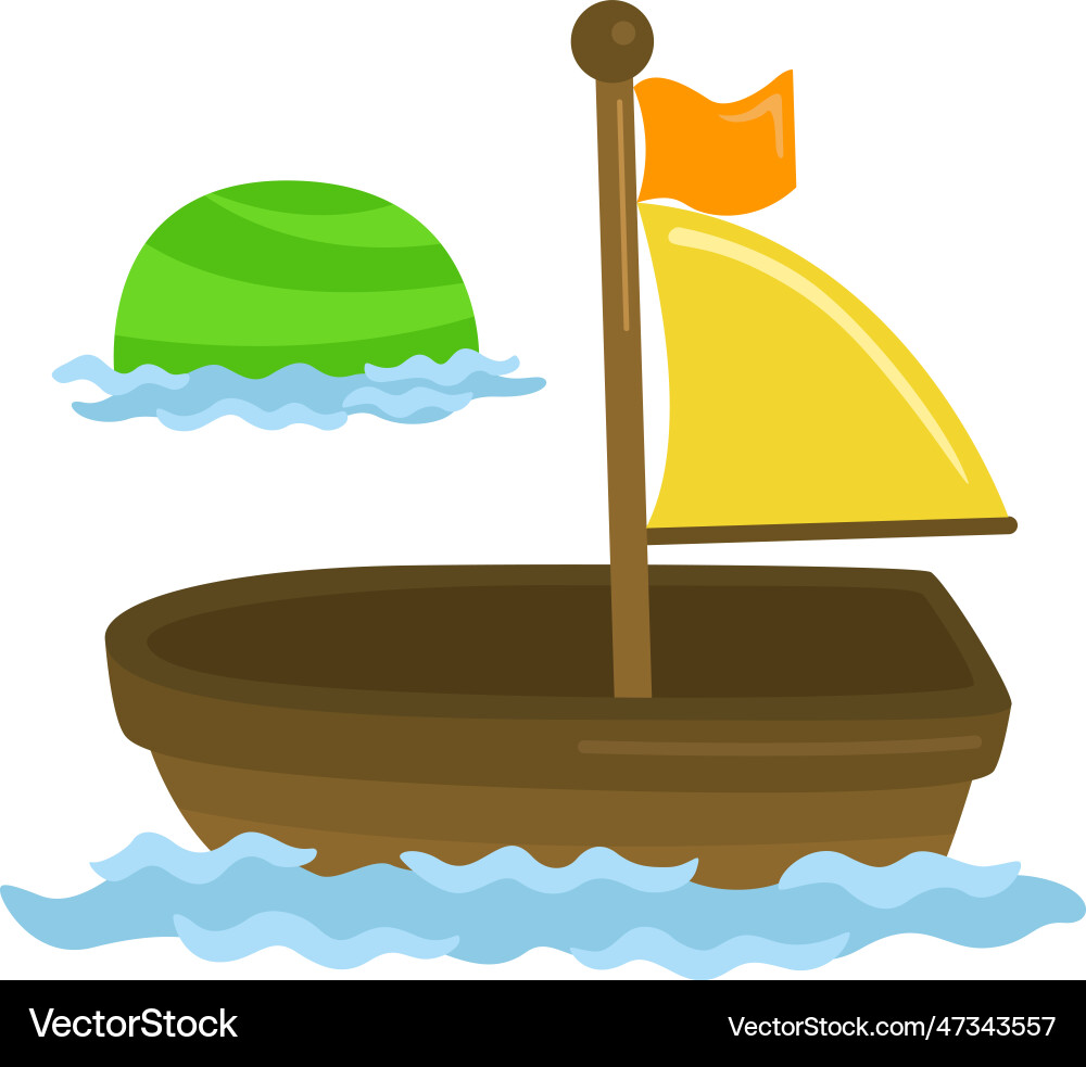 Boat sailing clipart summer Royalty Free Vector Image