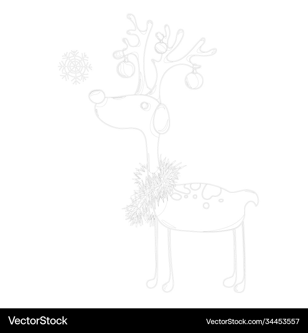 Cartoon cute year winter deer Royalty Free Vector Image