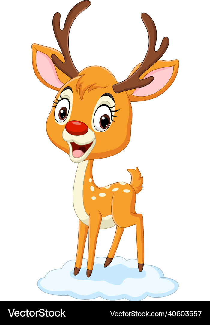 Cartoon little deer on white background Royalty Free Vector