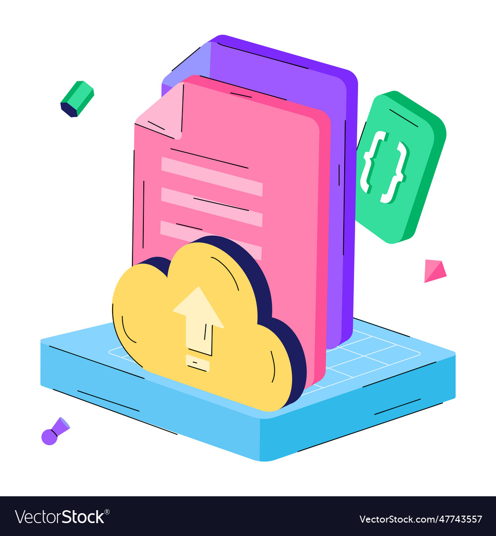 Cloud uploading Royalty Free Vector Image - VectorStock